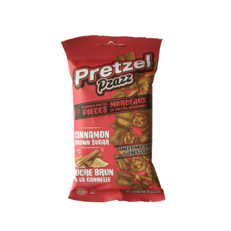 Pretzel Pzazz Cinnamon Brown Sugar 12x56g - Pacific Candy Wholesale