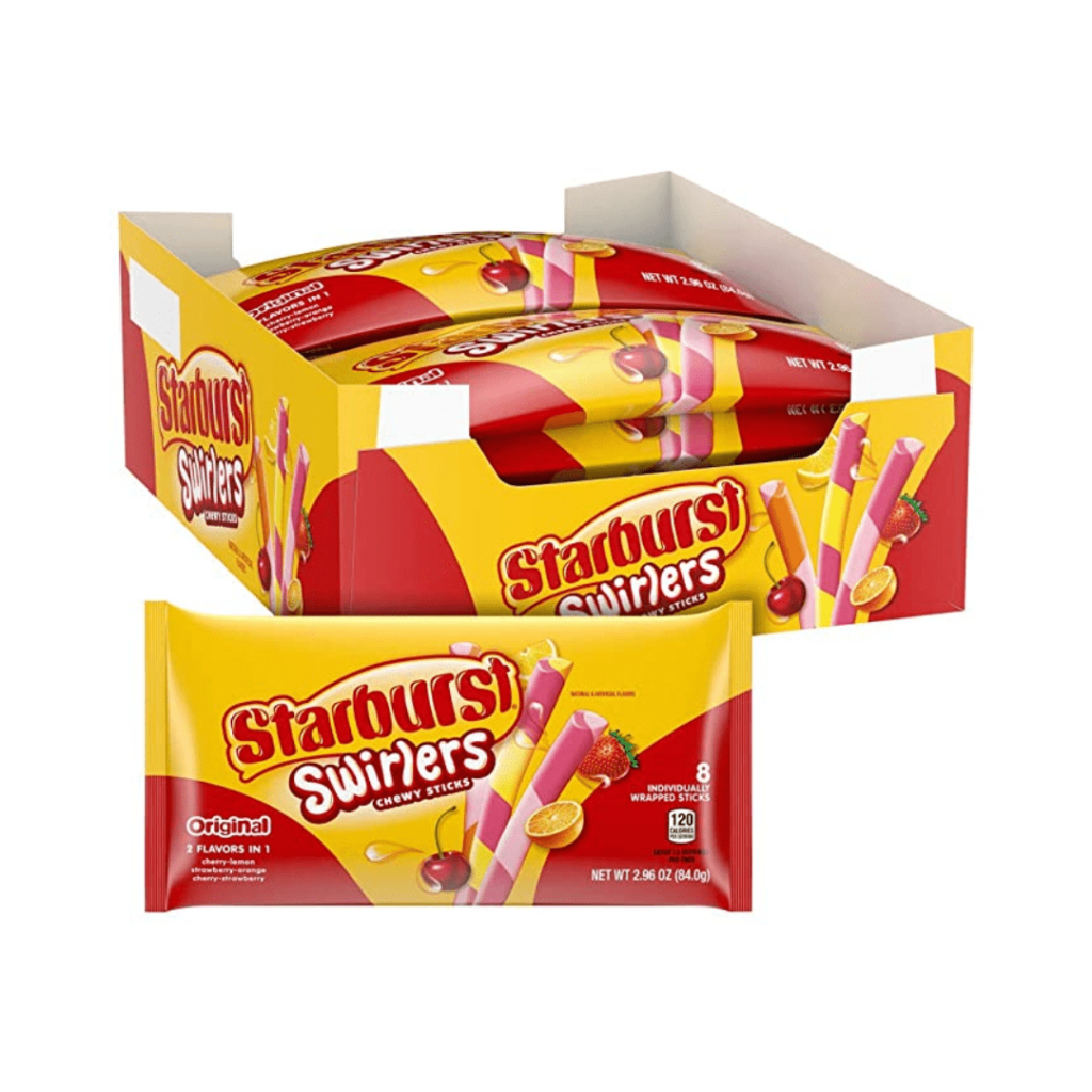 Starburst Swirlers Chewy Sticks Share Size 10x2.96oz - Pacific Candy ...