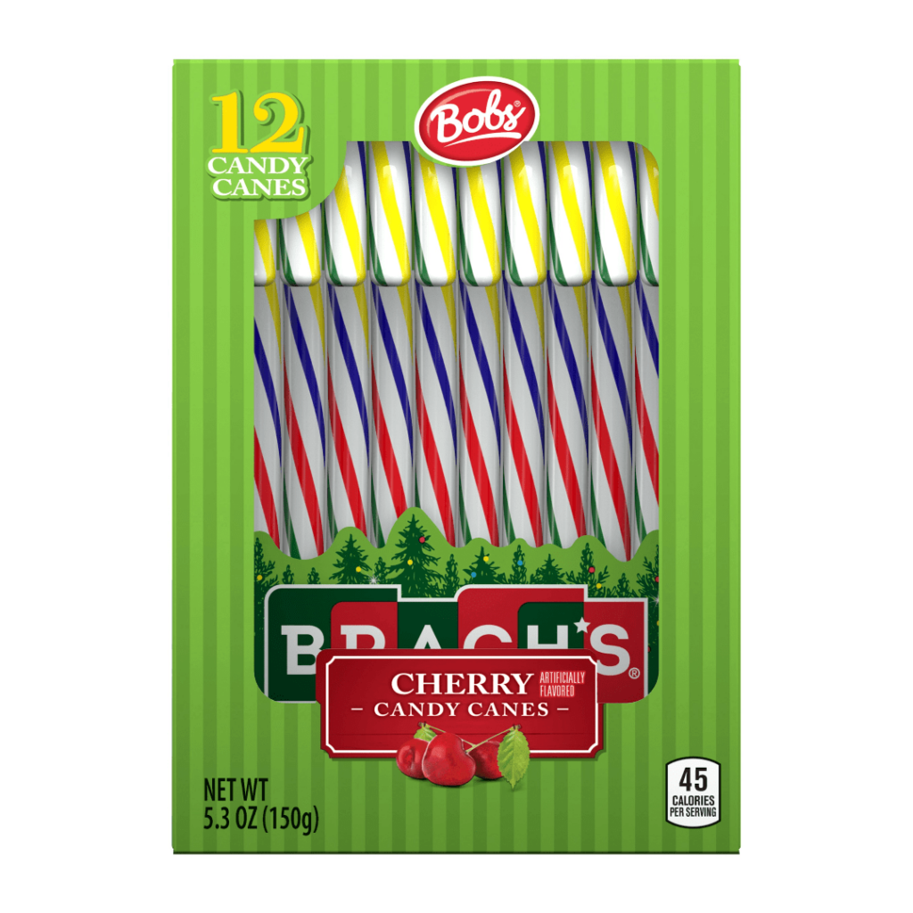 Ferrara Brach's Bobs Cherry Rainbow Candy Canes Christmas Twelve Pack ...