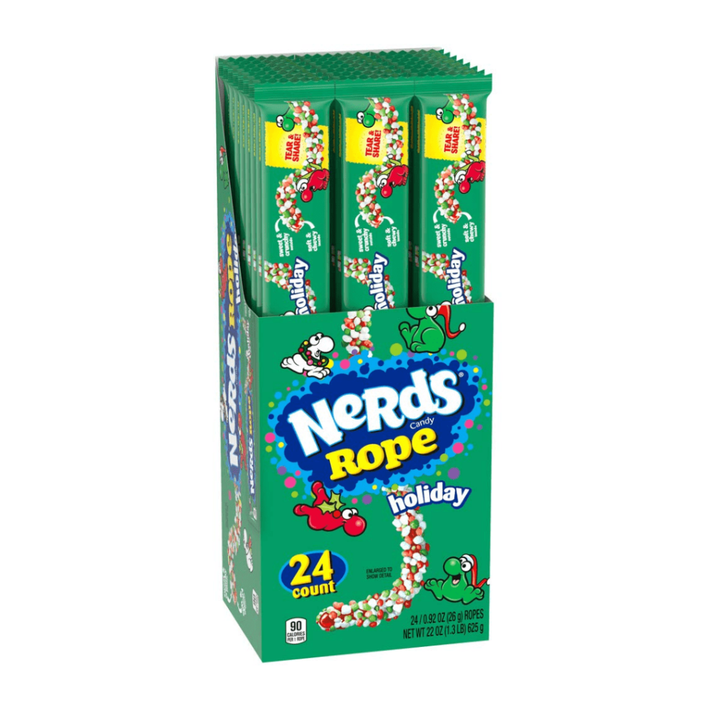 Ferrara Nerds Holiday Ropes Christmas 24x0.92oz - Pacific Candy Wholesale