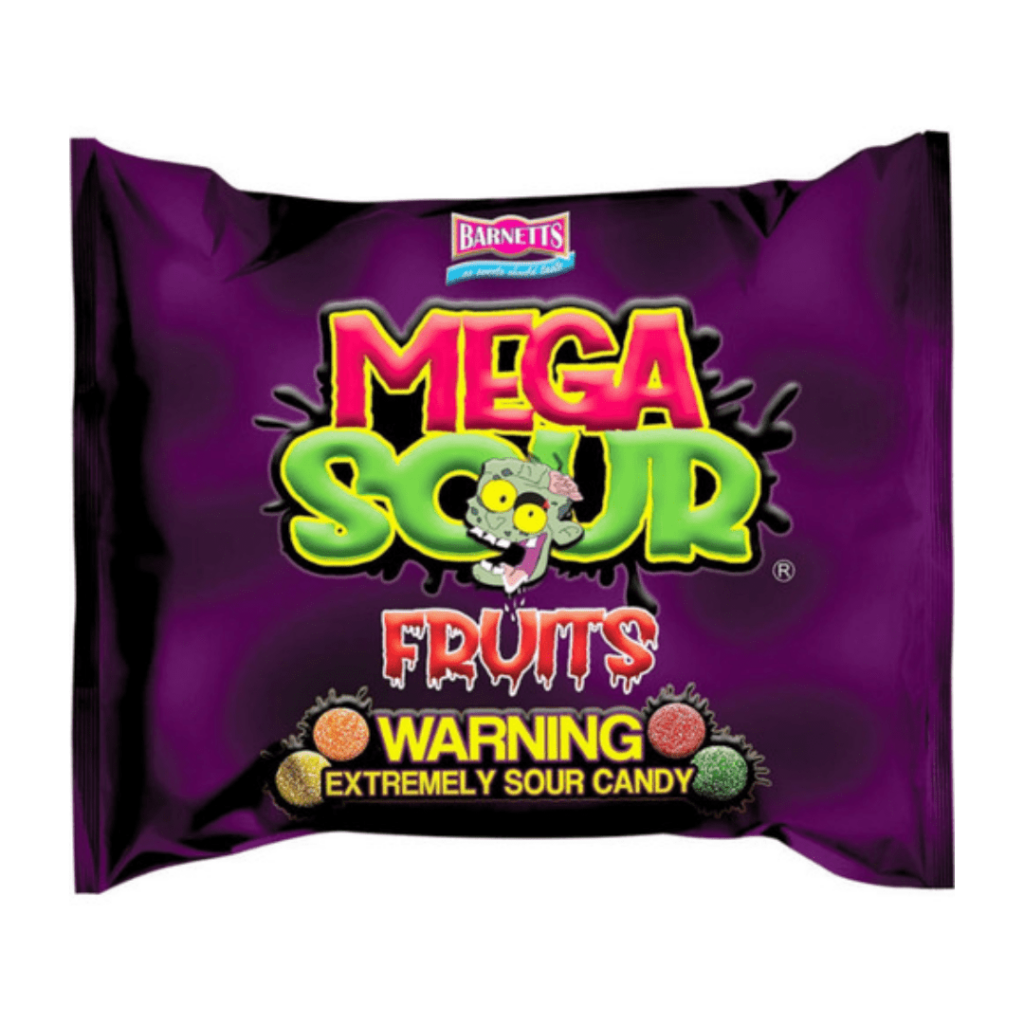 Barnetts Mega Sour Fruits British 12x104g - Pacific Candy Wholesale