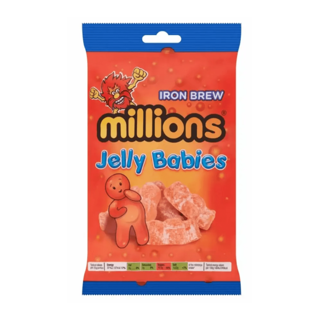 Millions Iron Brew Jelly Babies British 10x180g - Pacific Candy Wholesale
