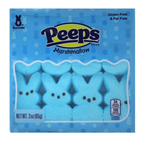 Just Born Peeps Marshmallow Bunnies Blue Eight Pack Easter 40x3oz ...