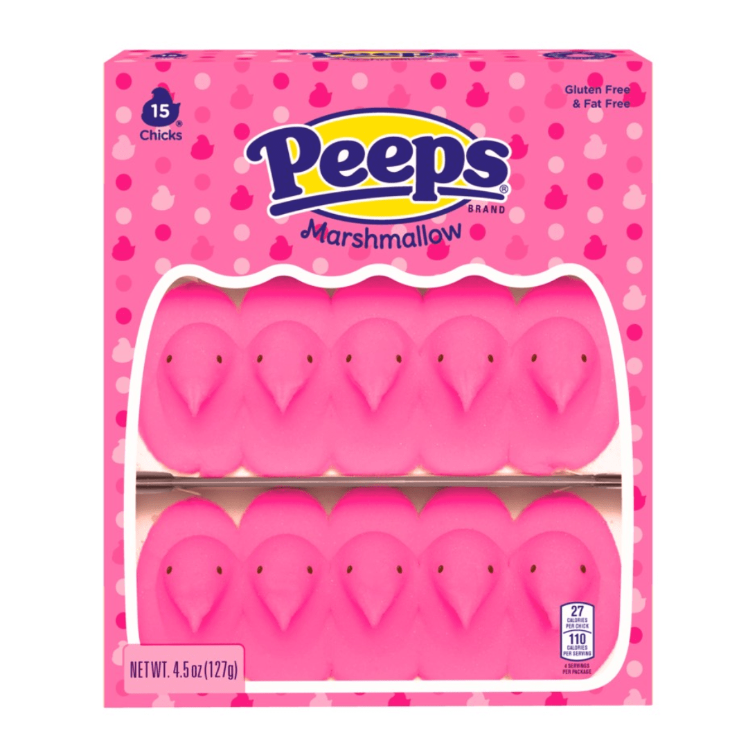 Just Born Peeps Marshmallow Chicks Pink Fifteen Pack Easter 18x4.5oz ...
