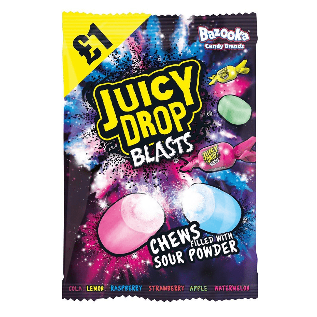 Bazooka Juicy Drop Blasts Price Marked British 12x120g - Pacific Candy ...
