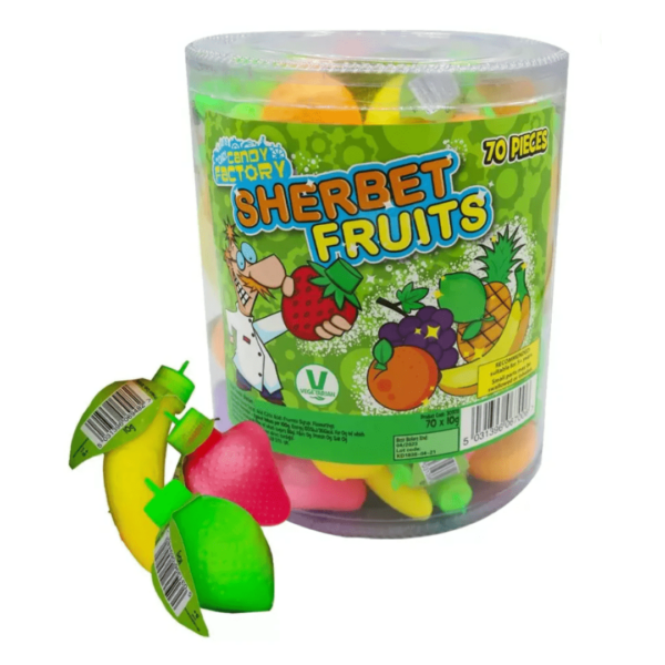 Crazy Candy Factory Sherbet Fruits British 70x10g - Pacific Candy Wholesale
