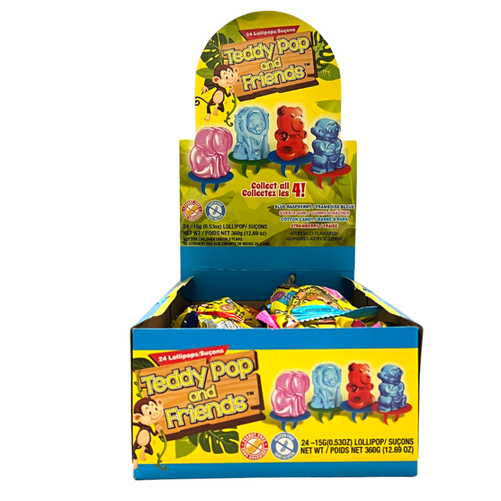 Exclusive Brands Teddy Pop & Friends 24x15g - Pacific Candy Wholesale
