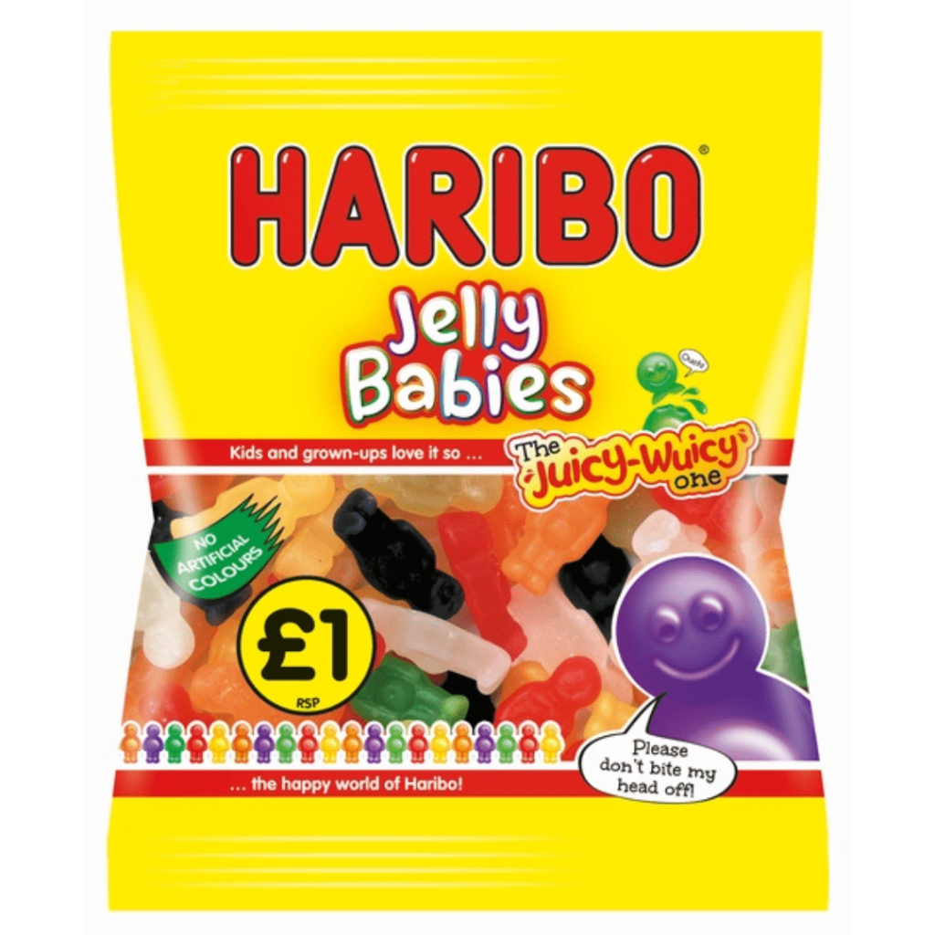 Haribo Jelly Babies Price Marked British 12x140g - Pacific Candy Wholesale