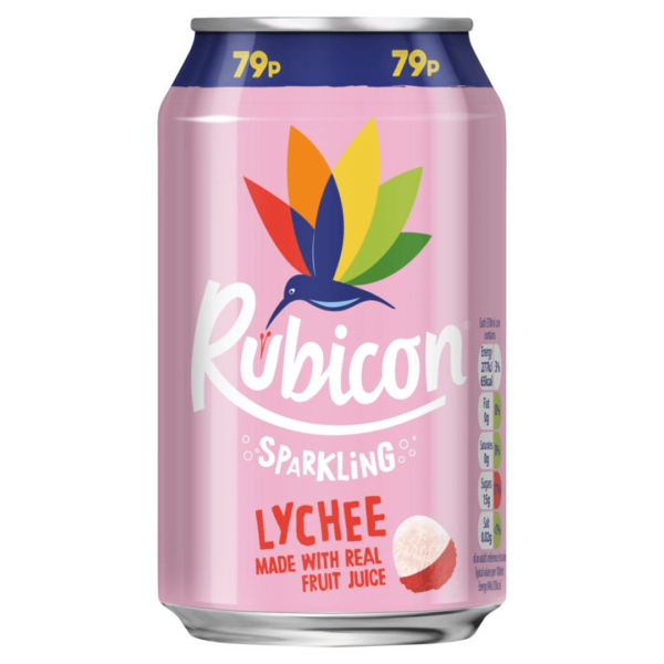 Rubicon Sparkling Lychee Price Marked British 24x330ml - Pacific Candy ...