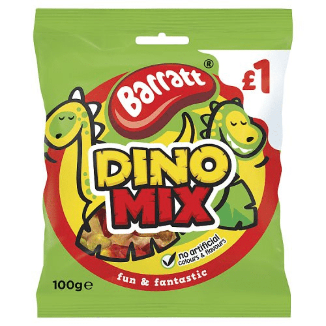 Barratt Dino Mix Price Marked British 12x120g - Pacific Candy Wholesale