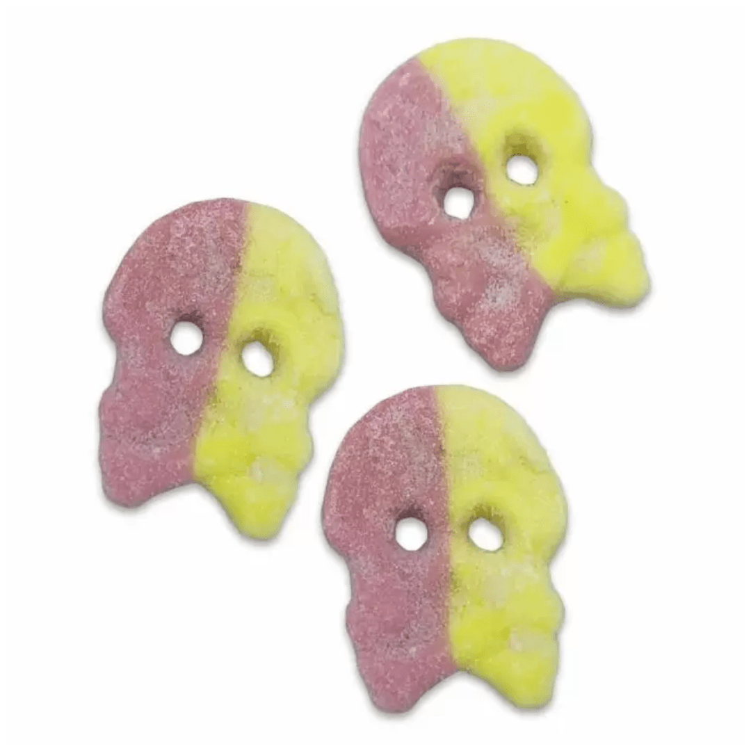 Bubs Sour Raspberry and Lemon Foam Skulls (Sur Hallon och Citron Skum ...