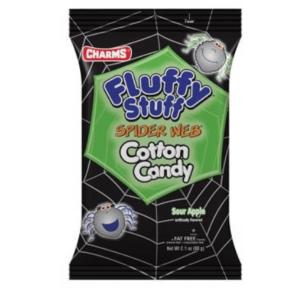 Charms Fluffy Stuff Spider Web Cotton Candy Halloween 48x2.1oz ...