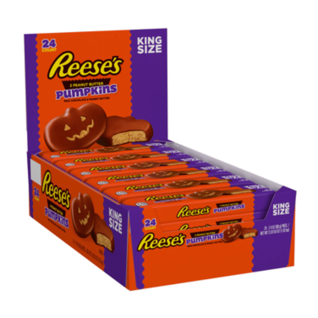 Hershey Reese's Peanut Butter Pumpkin King Size Halloween 24x2.4oz ...
