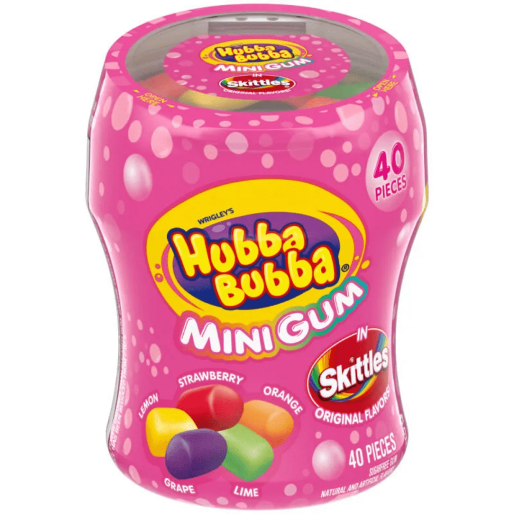 Hubba Bubba Mini Gum Rainbow Skittles Flavours 4 - Pacific Candy Wholesale