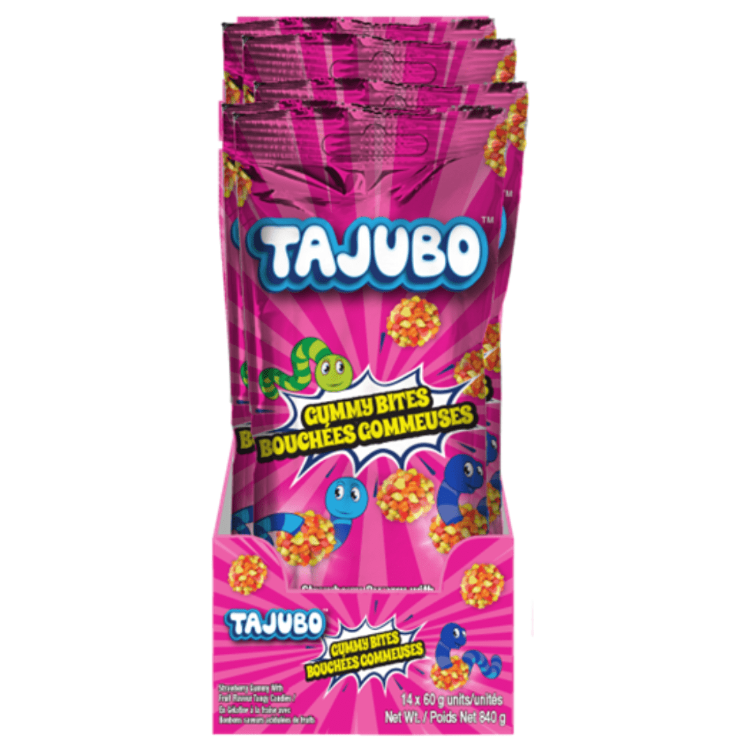 Tajubo Gummy Bites Strawberry 24x60g - Pacific Candy Wholesale