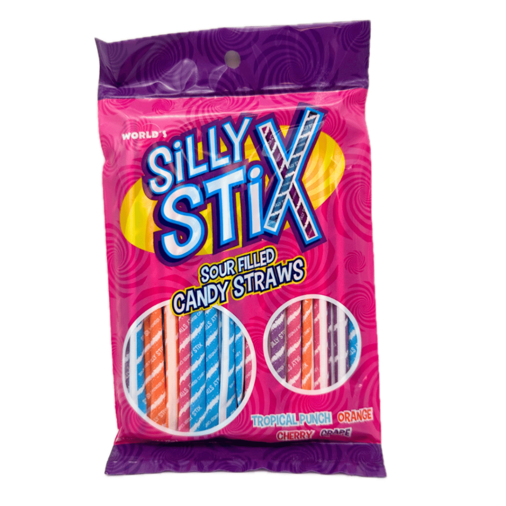 World's Silly Stix Sour Filled Straws 24x2.75oz - Pacific Candy Wholesale