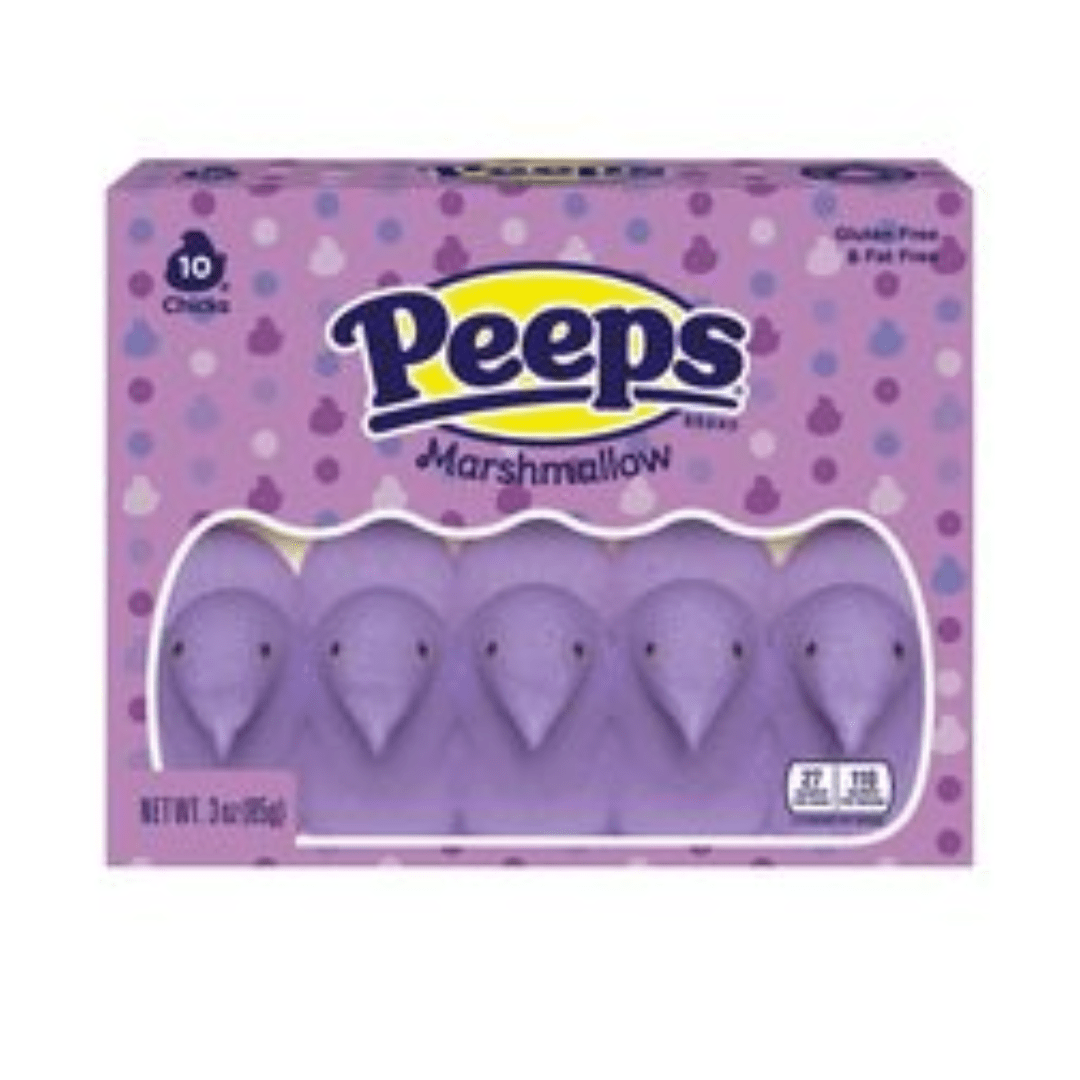 Just Born Peeps Marshmallow Chicks Lavender Ten Pack Easter 36x3oz ...