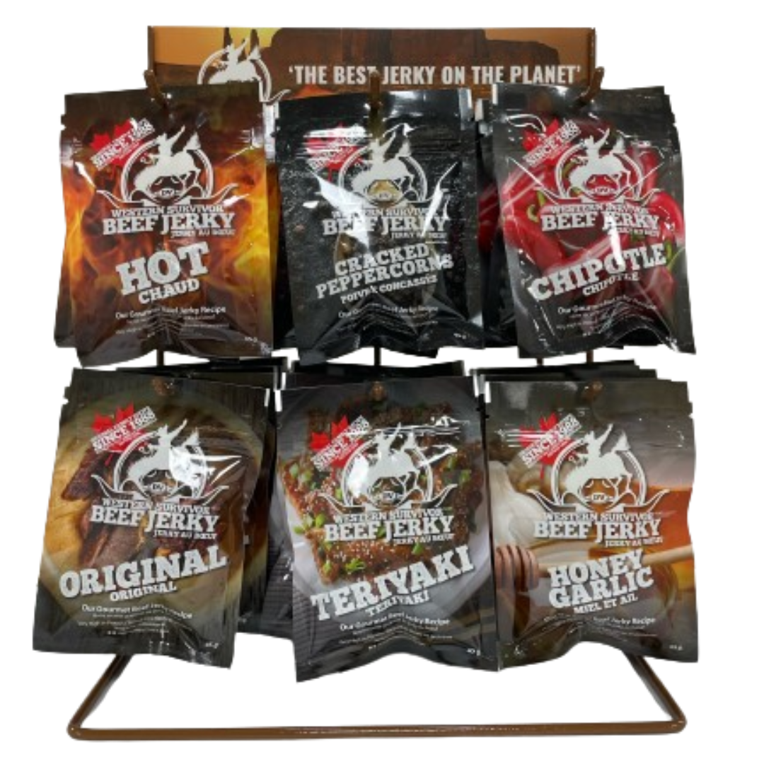 Western Survivor Beef Jerky Assorted Display 72x45g - Pacific Candy ...