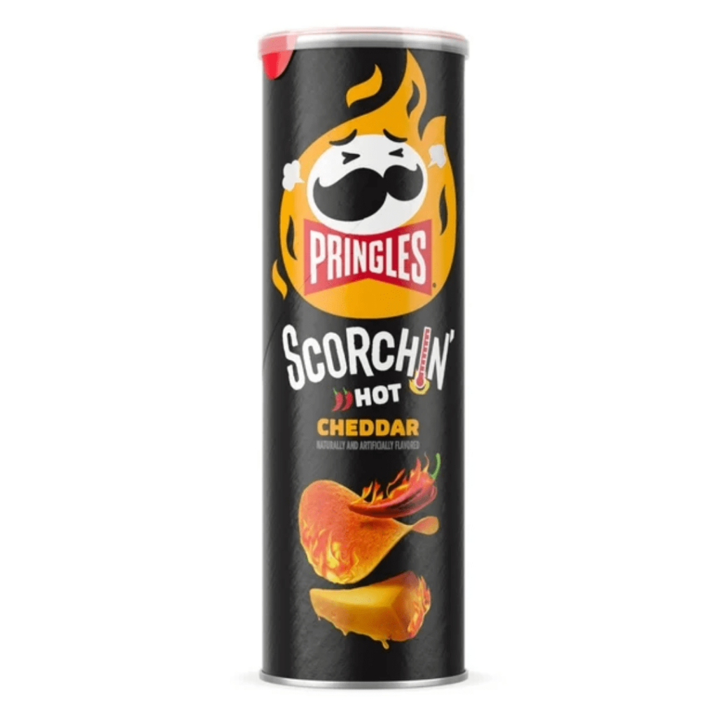Pringles Scorchin' Hot Cheddar 14x5.5oz - Pacific Candy Wholesale