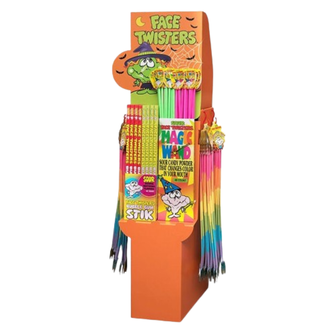Face Twisters Sour Center Display Halloween 136 - Pacific Candy Wholesale