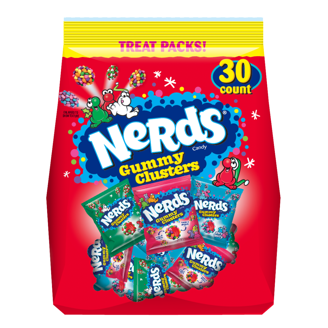 Ferrara Nerds Holiday Gummy Cluster Treat Bags 30 - Pacific Candy Wholesale
