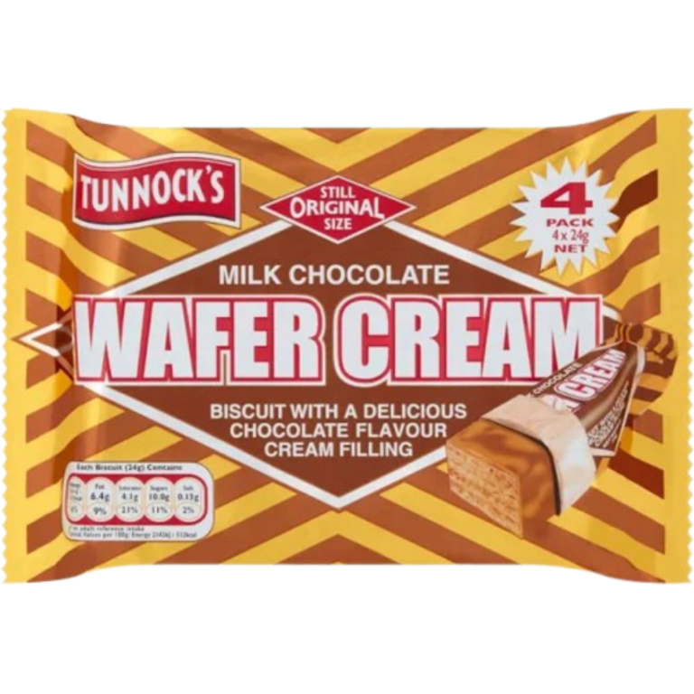 Tunnocks Milk Chocolate Cream Wafer British 40x4pk - Pacific Candy ...