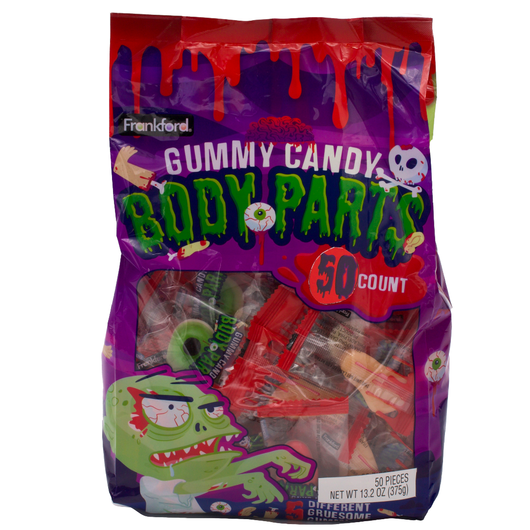 Frankford Gummy Candy Body Parts Fifty Pieces Halloween 6x14.1oz ...