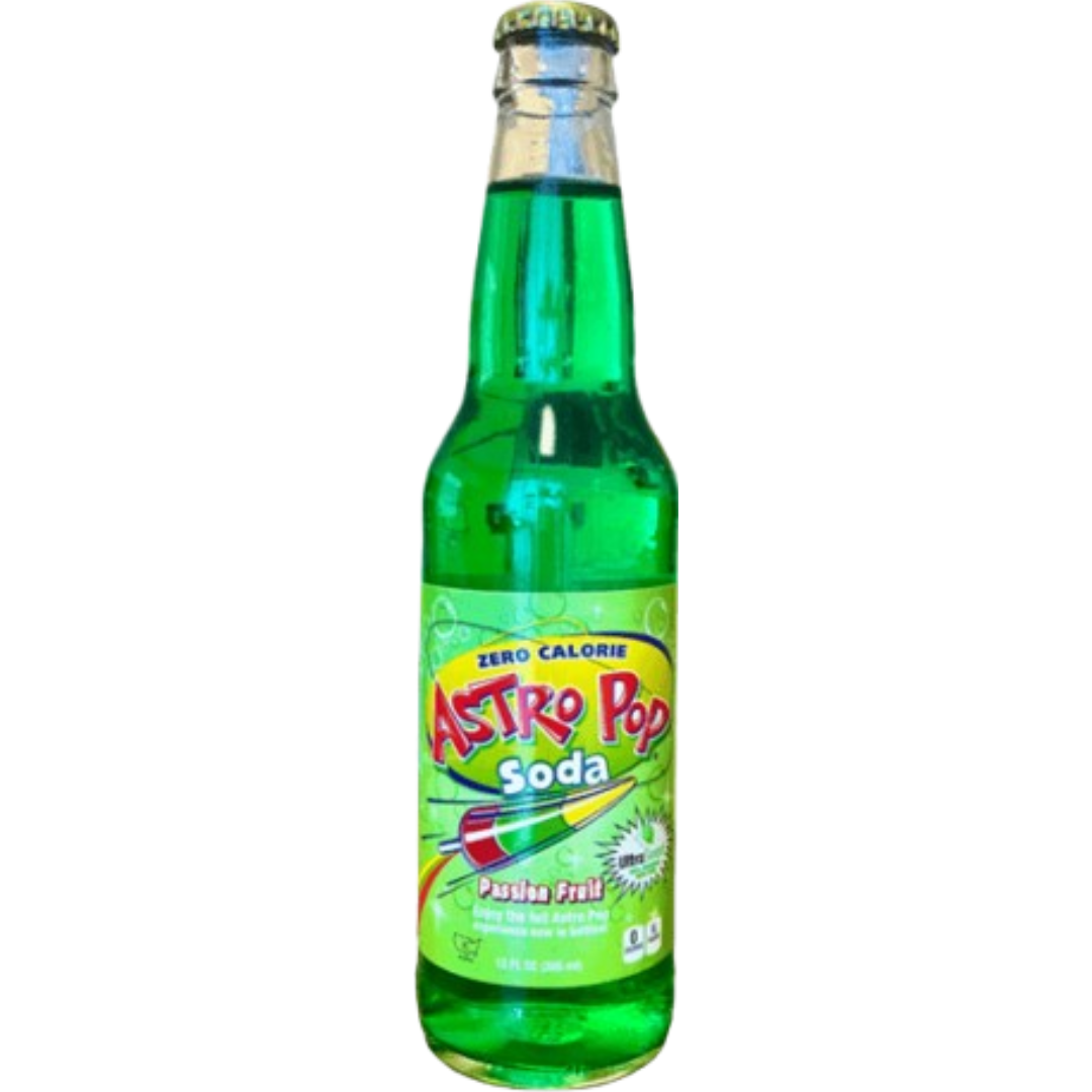 Astro Pop Passion Fruit Zero Calorie Soda 24x12oz - Pacific Candy East